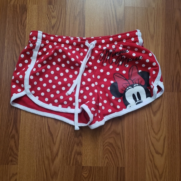 Disney | Shorts | Minnie Mouse Launge Shorts Sz M Classic Red Polkadot ...